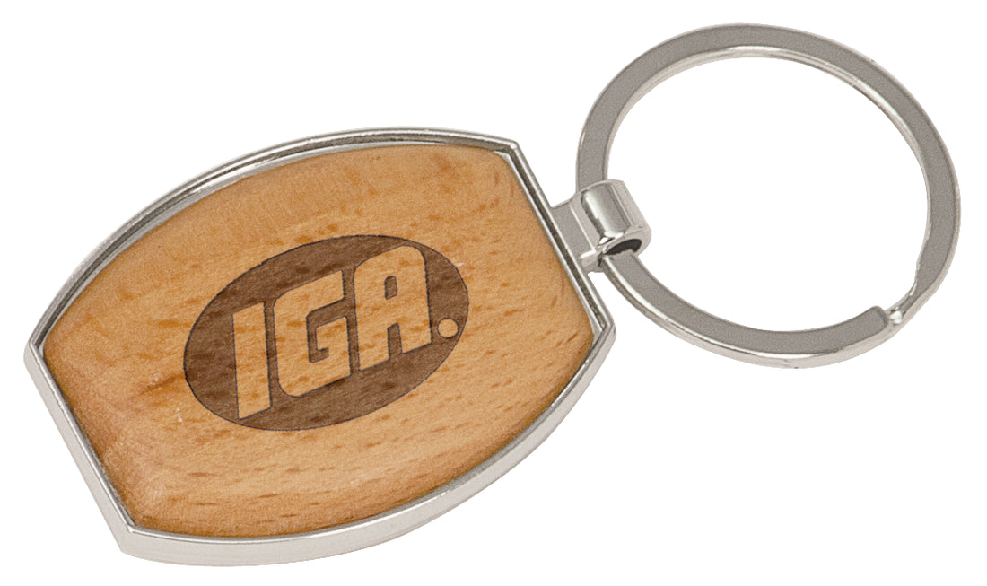 Wood Keychain with Silver Trim – Exclusive Engravings, LLC